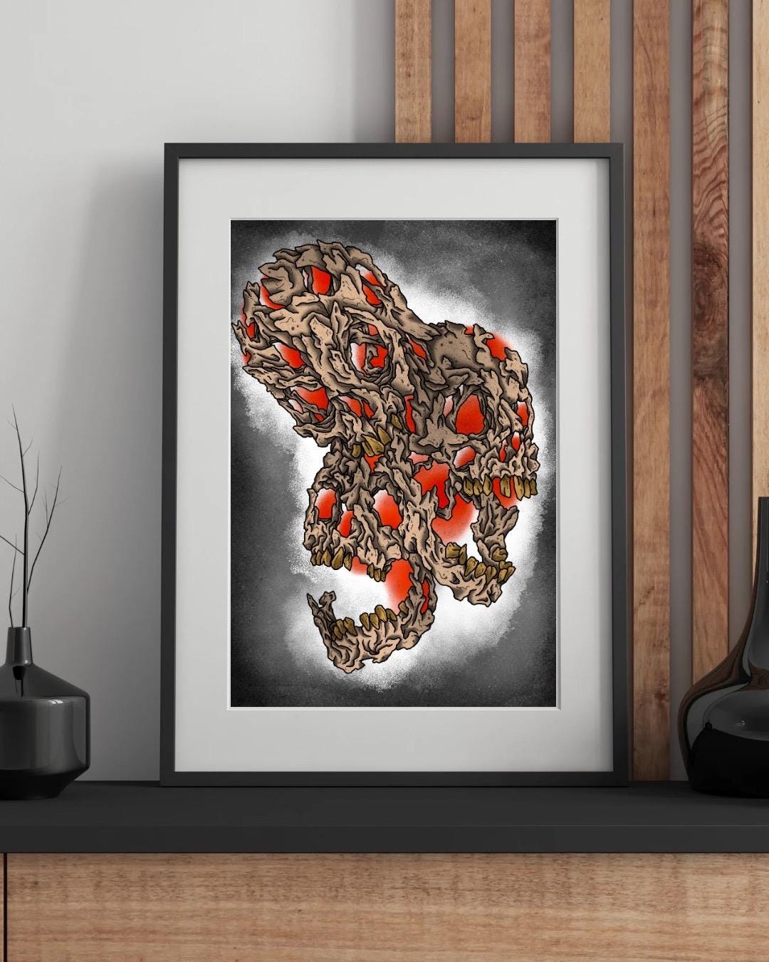 Tri Skull Traditional Tattoo Flash Style A3 Digital Print - Etsy