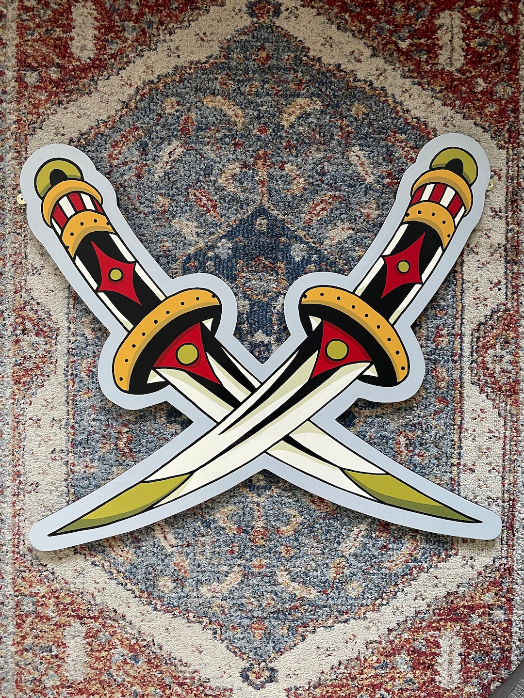 Traditional Tattoo Style Daggers Hand Painted Wall Hanging Art - Etsy