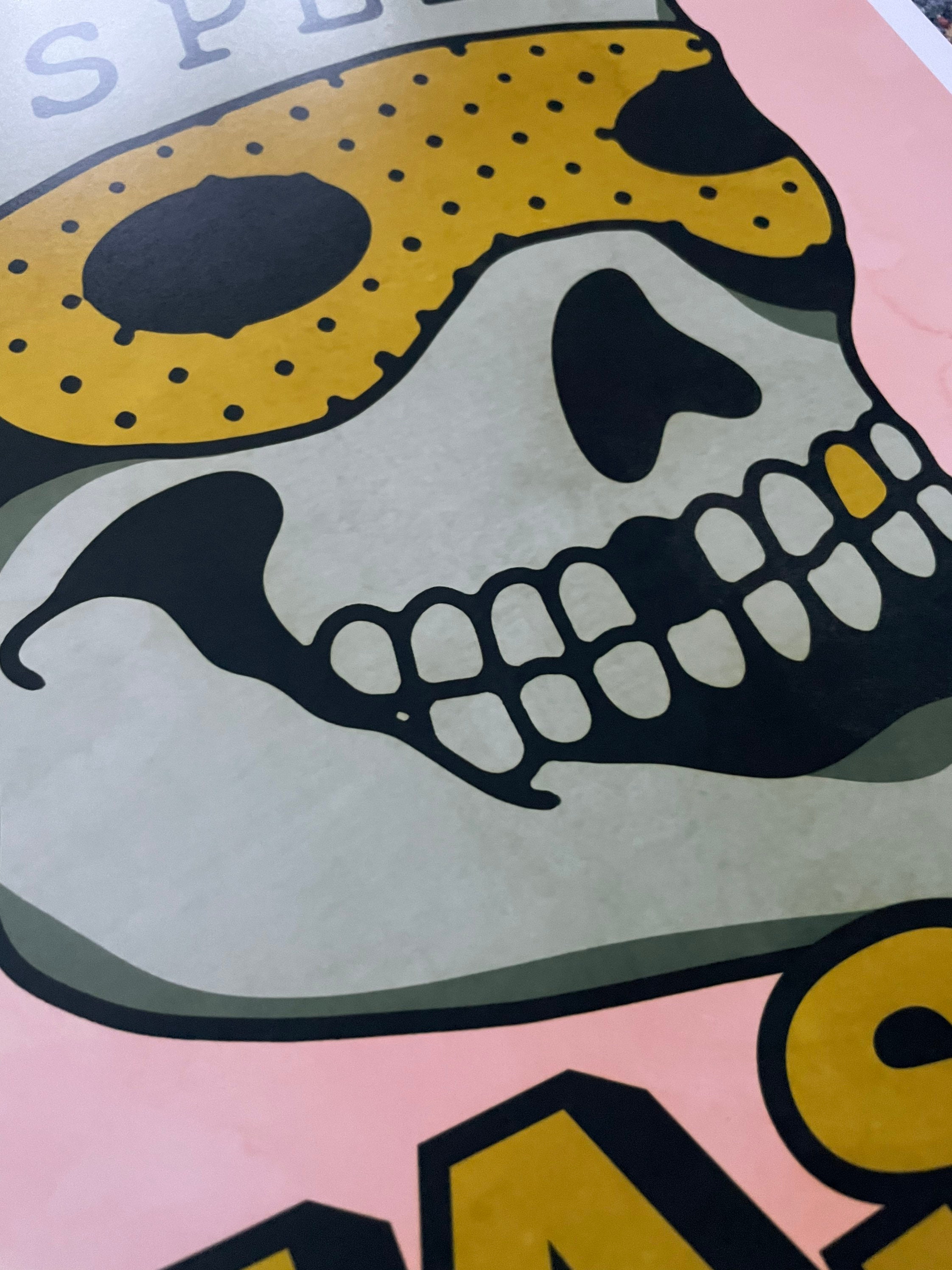 Live Fast A3 Speed Skull Tattoo Print - Etsy