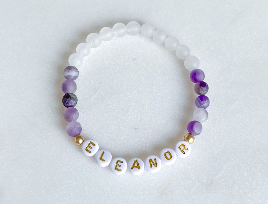 Custom Name Bracelet - Amethyst Name or Mantra Bracelet - February ...