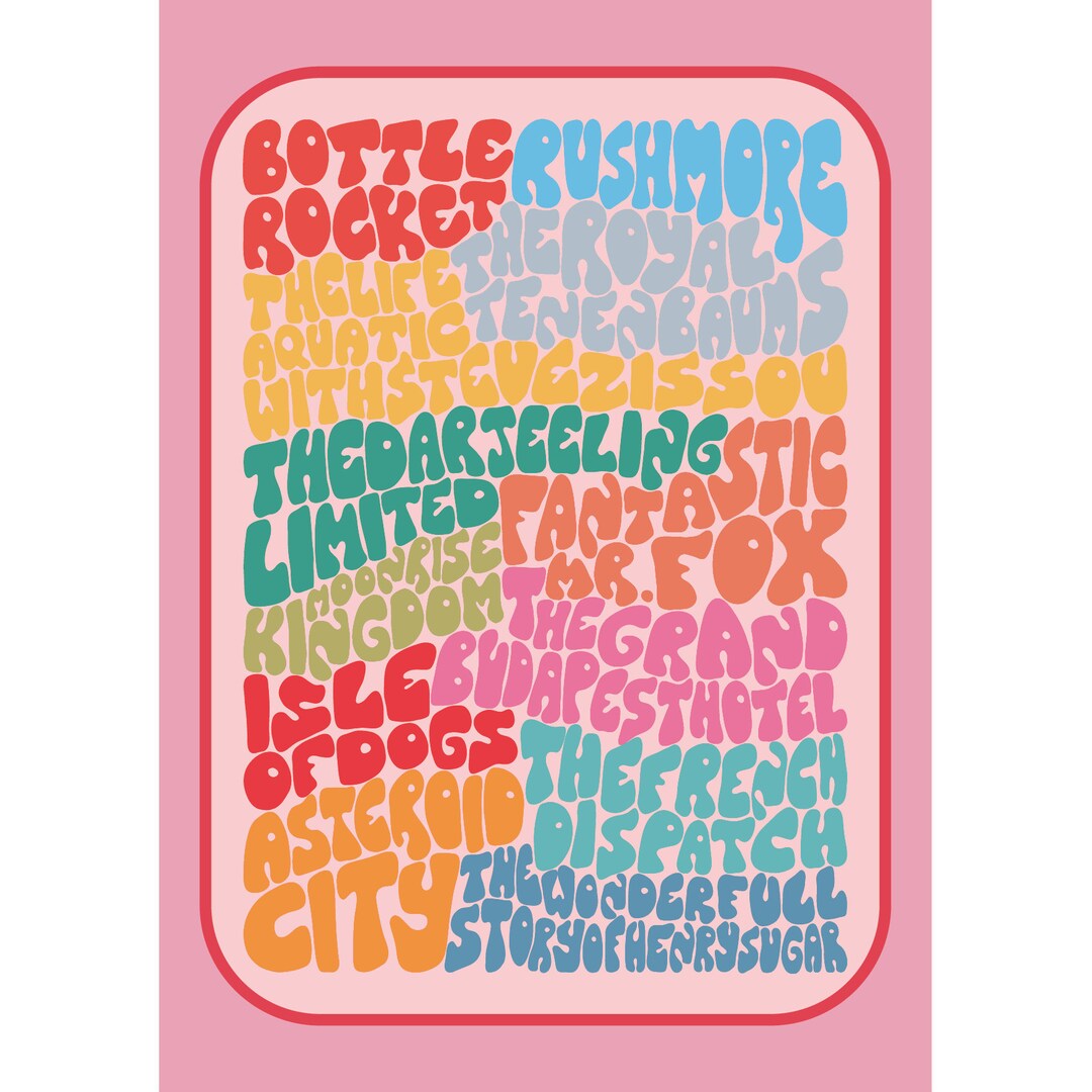 Wes Anderson Typography. 70's Style Typography. Typography Listing Wes ...