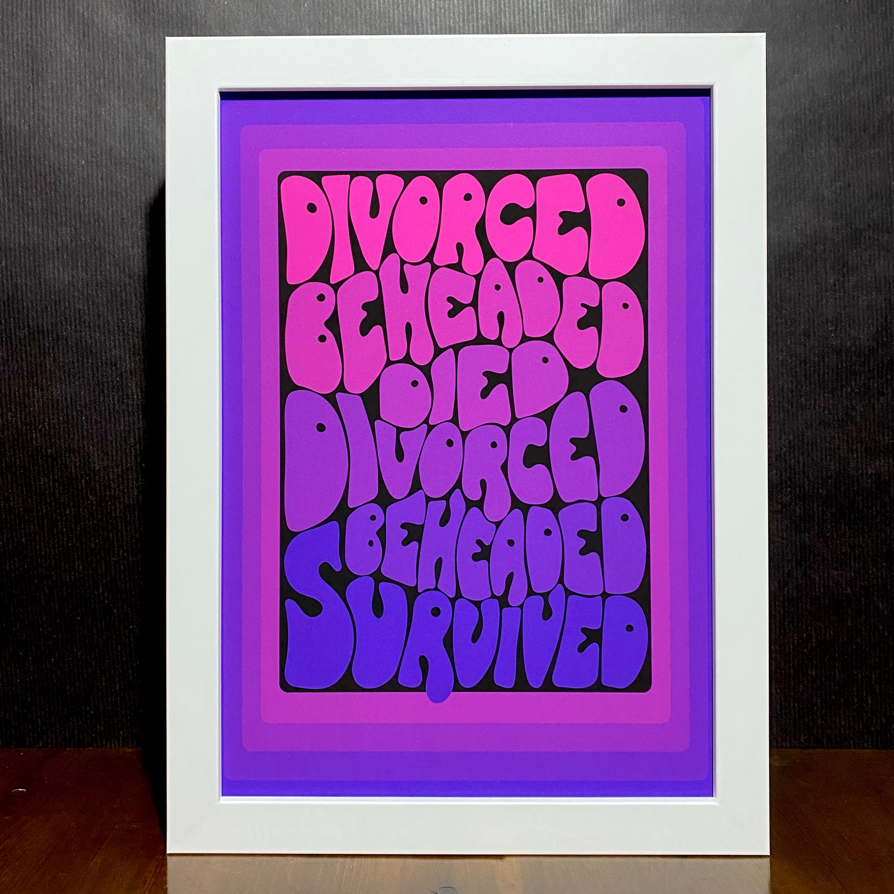 Divorced, Beheaded, Died Print. Tudor Print. Six Wives of Henry the 8th ...