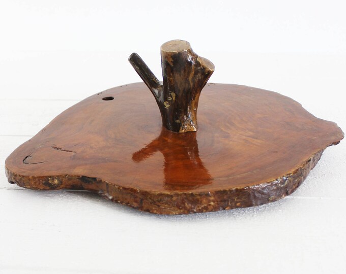 French Wooden Cheese Tray Walnut Tray With Handle Vintage Wood Slice ...