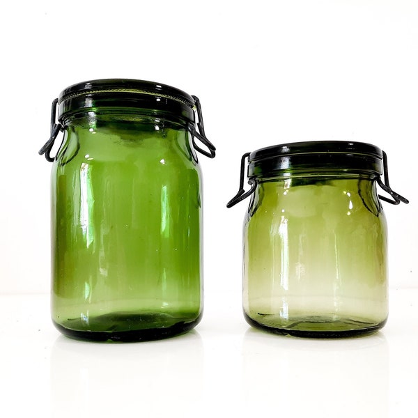Vintage Green Canning Glass Jar - Etsy