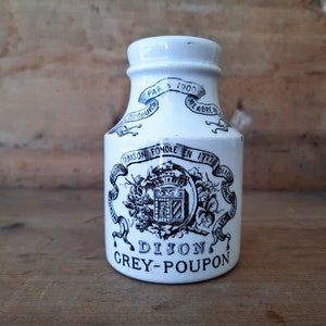 French GREY POUPON White Ironstone Dijon Sarreguemines Mustard Pot ...