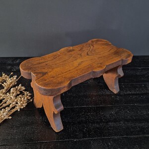 Vintage Solid Oak Foot Stool, French Rustic Charm Footstool, Heavy and ...