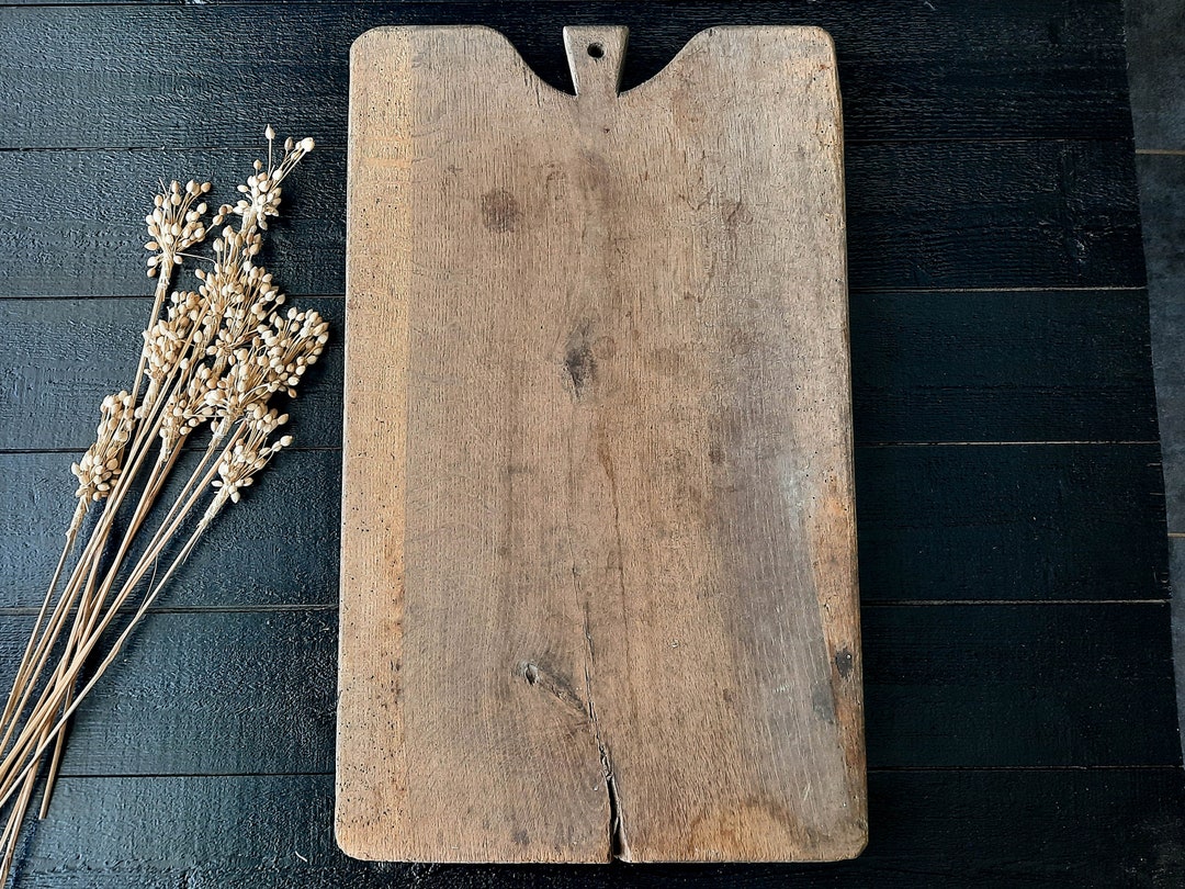 Extra Large Wood Cutting Board With Handle 27", Vintage French Cutting ...