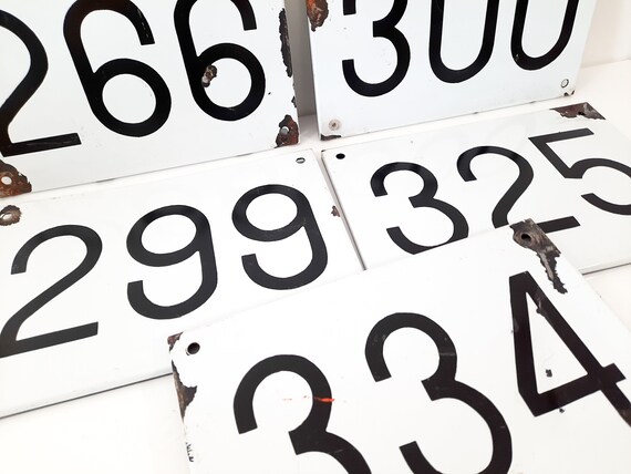 Wall Hangings Railroad Sign Industrial Enamel Number Plaque Large ...