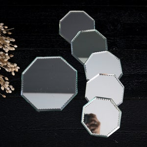 Art Deco Style Beveled Mirror Coasters, Set of 6 Elegant Drink Rests ...