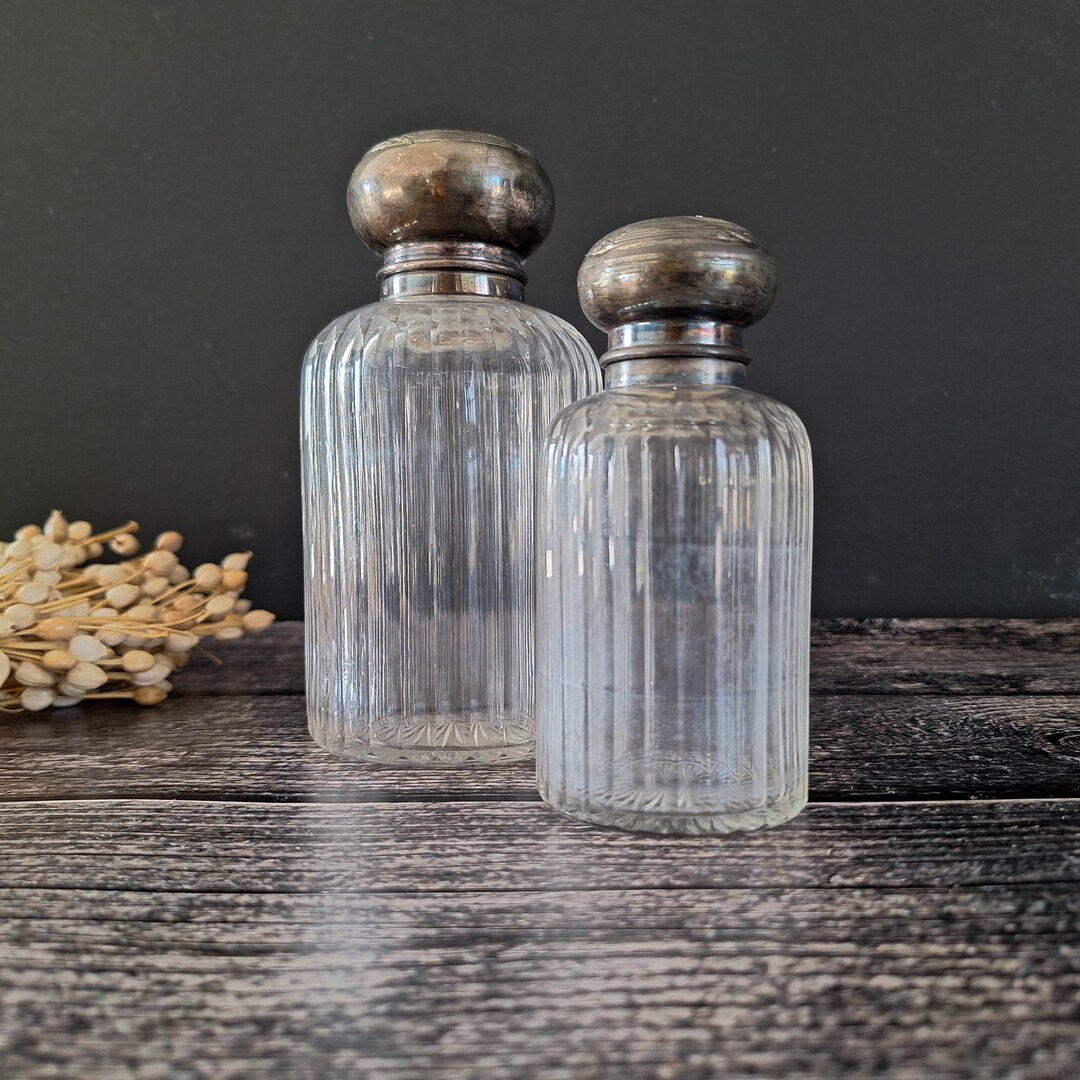 Crystal Glass Cologne Bottles or Perfume Bottles With Silver Top ...