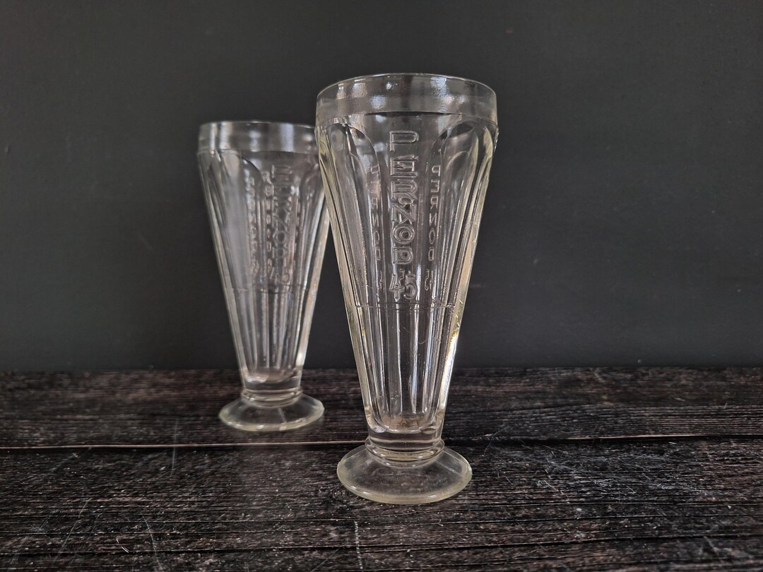 Pair of Vintage Pernod 45 Bistro Glasses, 1940s French Advertising ...
