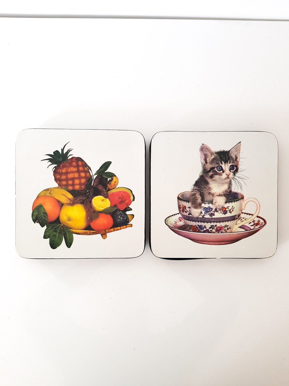 Mid Century Trivet Formica with Cat White and Black Laminate | Etsy