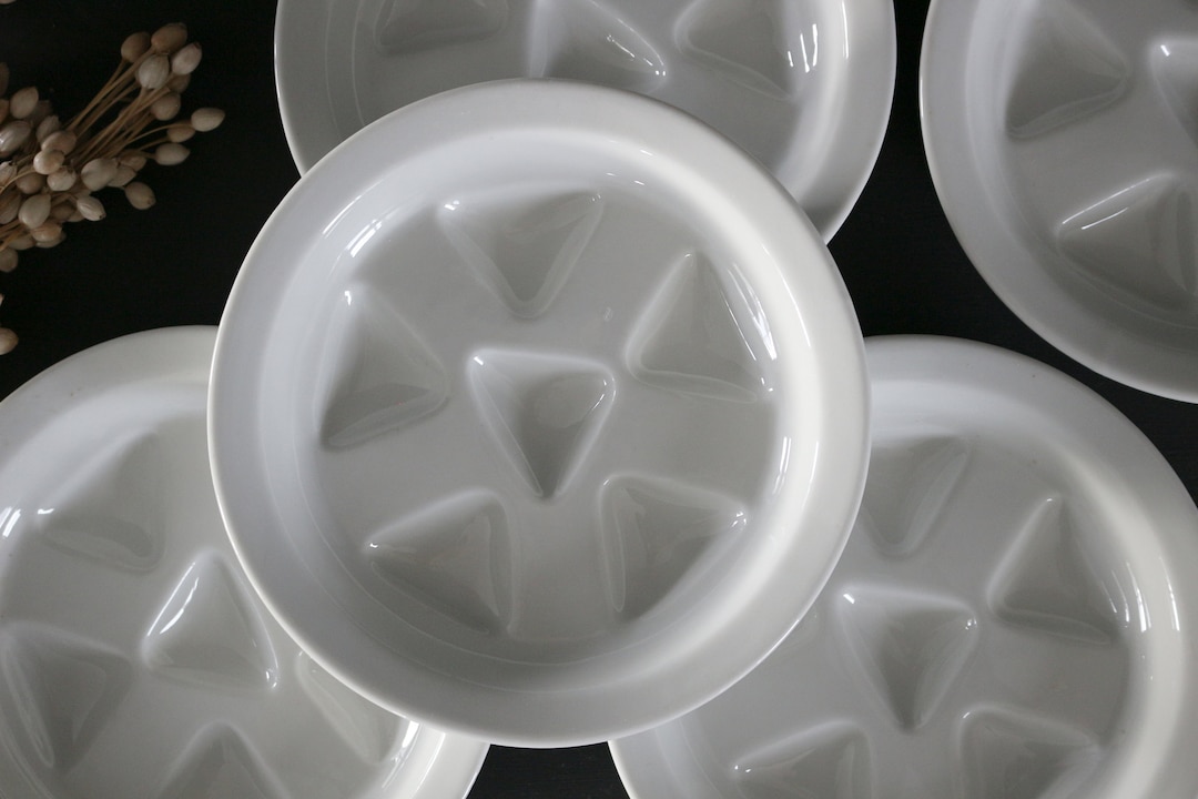 6 Hole Escargot Plates Set of 5 Snail Dishes Culinaire White by ...