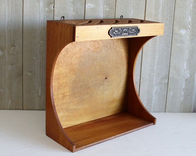 Original Le Creuset Display. Pan Stand Rack for 5 Pans and 5 Lids. Wood ...