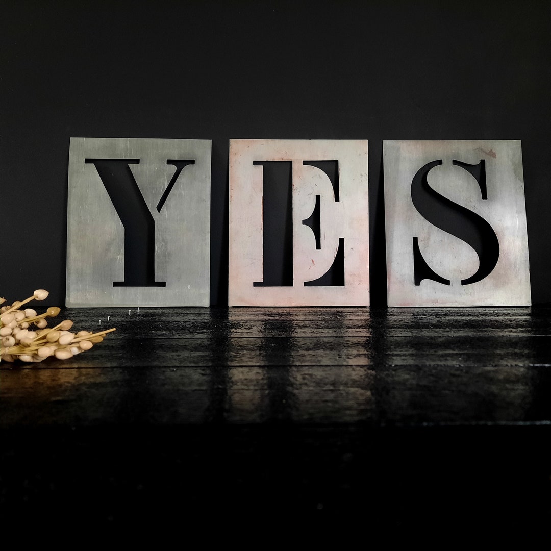 Large French Zinc Alphabet Stencil Letters 8", Large Aluminum ...