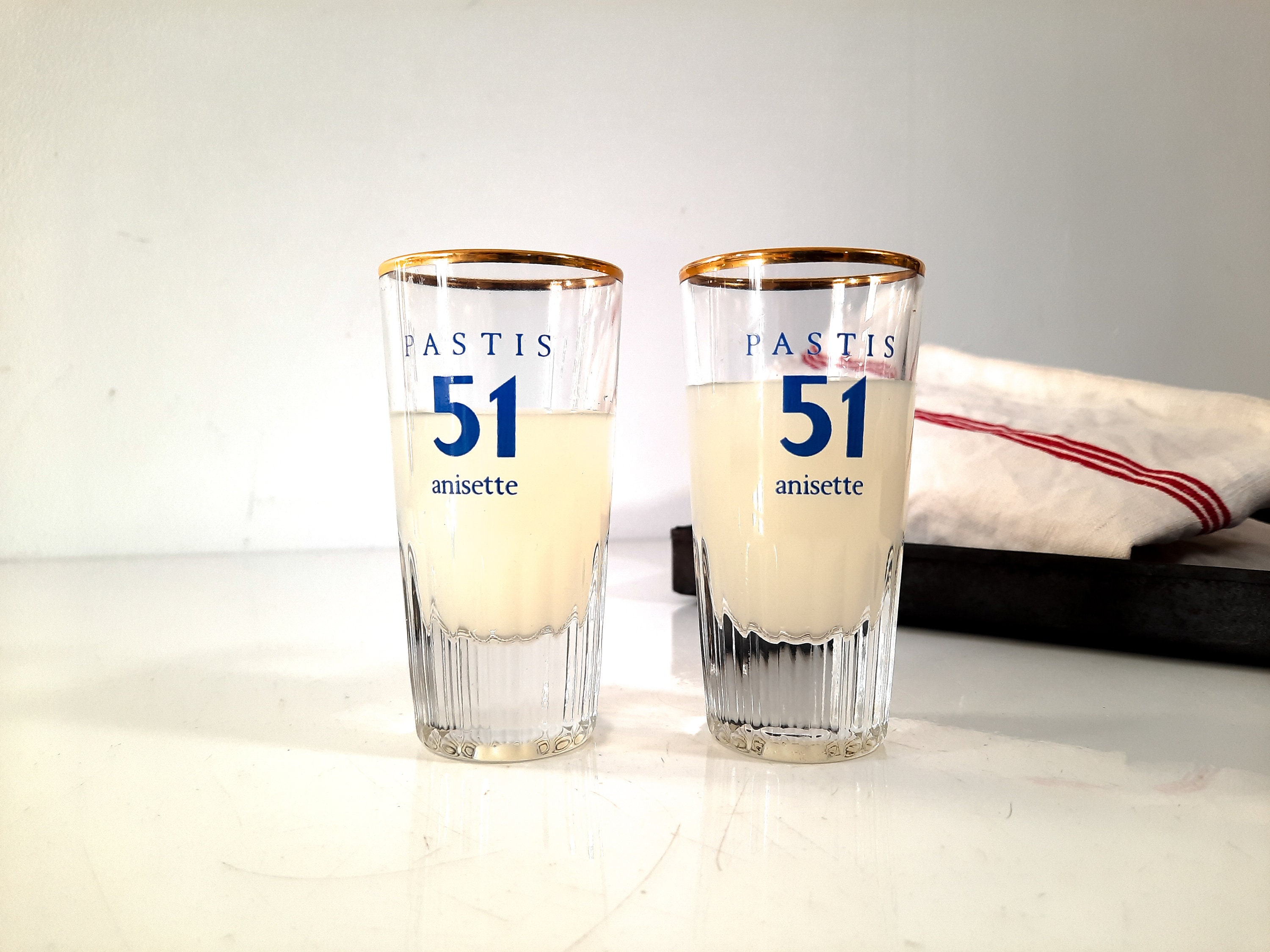 set of 2 vintage French Pastis 51 drinking glasses Drink & Barware Home ...