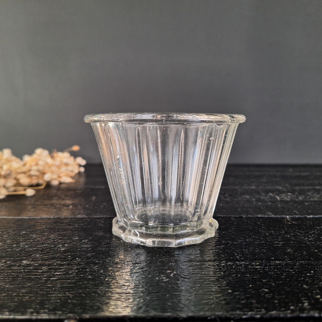 Conical Glass Jam Glass French Vintage, Confiture Preserve Jar Ribbed ...