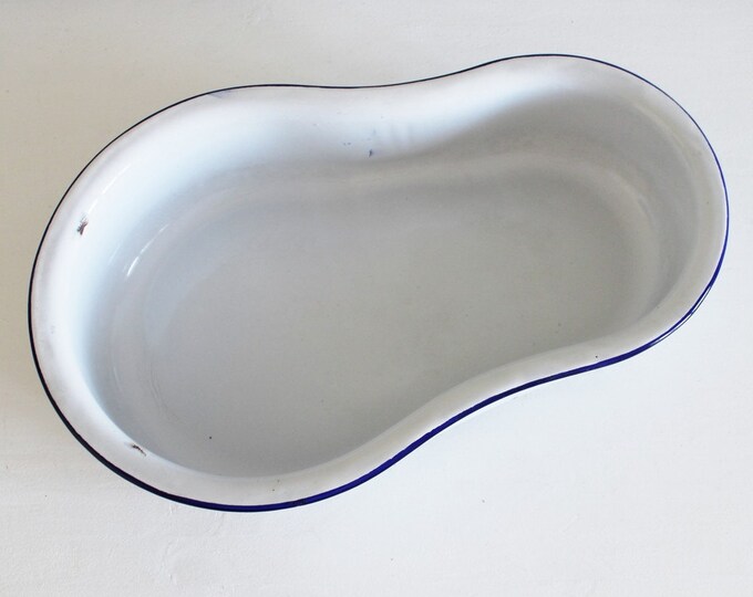 Enamel Wash Basin - White Enamelware Basin, Antique Enamelware, French ...