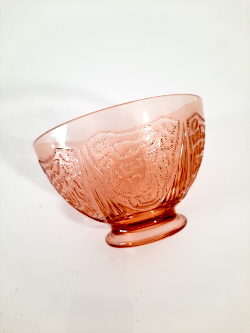 Vintage French Small Pink Glass Bowl Pink Glass Footed Bowl - Etsy