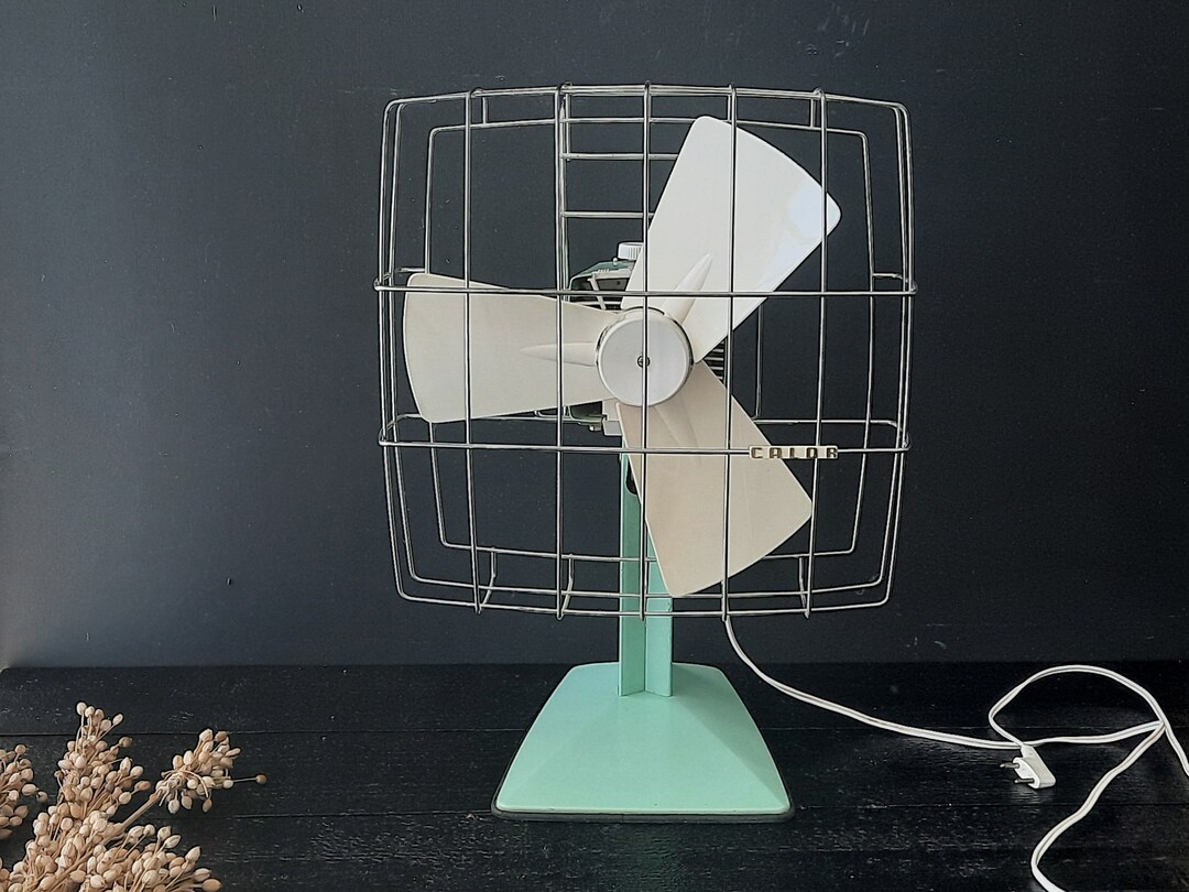Large French Fan CALOR, 1960s, Fan Blue Turquoise, French Electric Fan ...