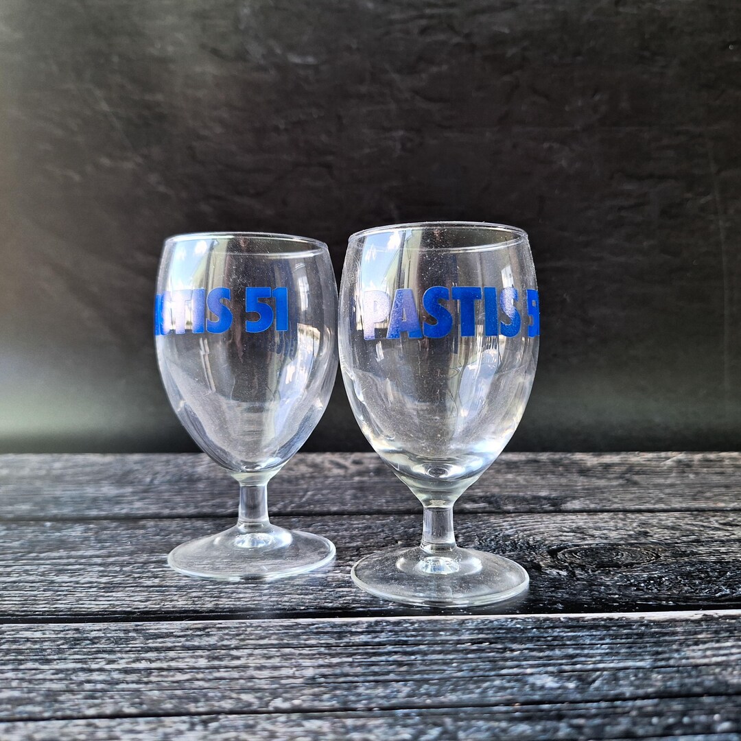 French Pastis Glass Set of 2 Aperitif Glass Balloon Pastis 51 Bistro ...