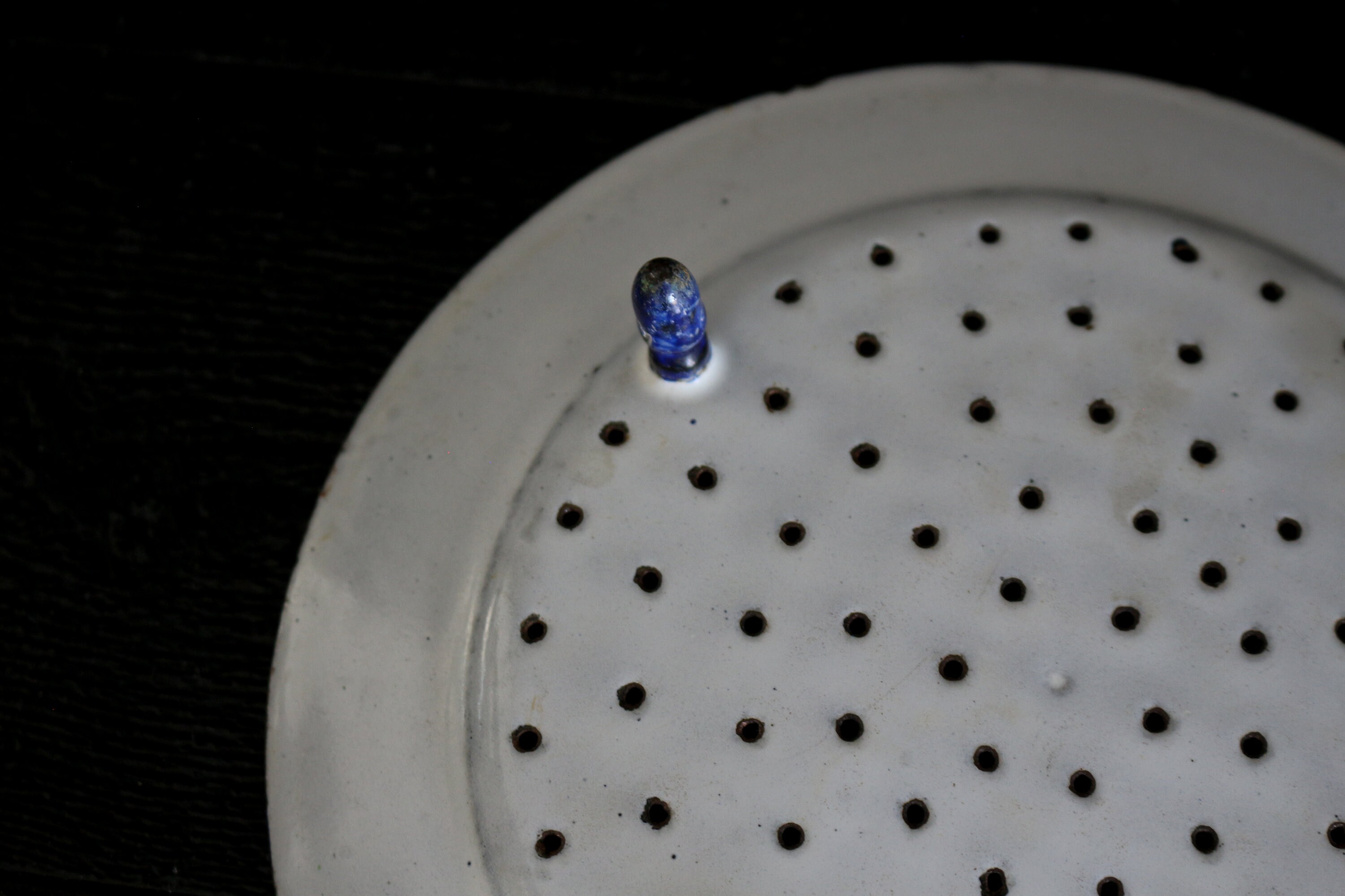 White Ceramic Draining Plate Vintage French Ironstone White Round ...