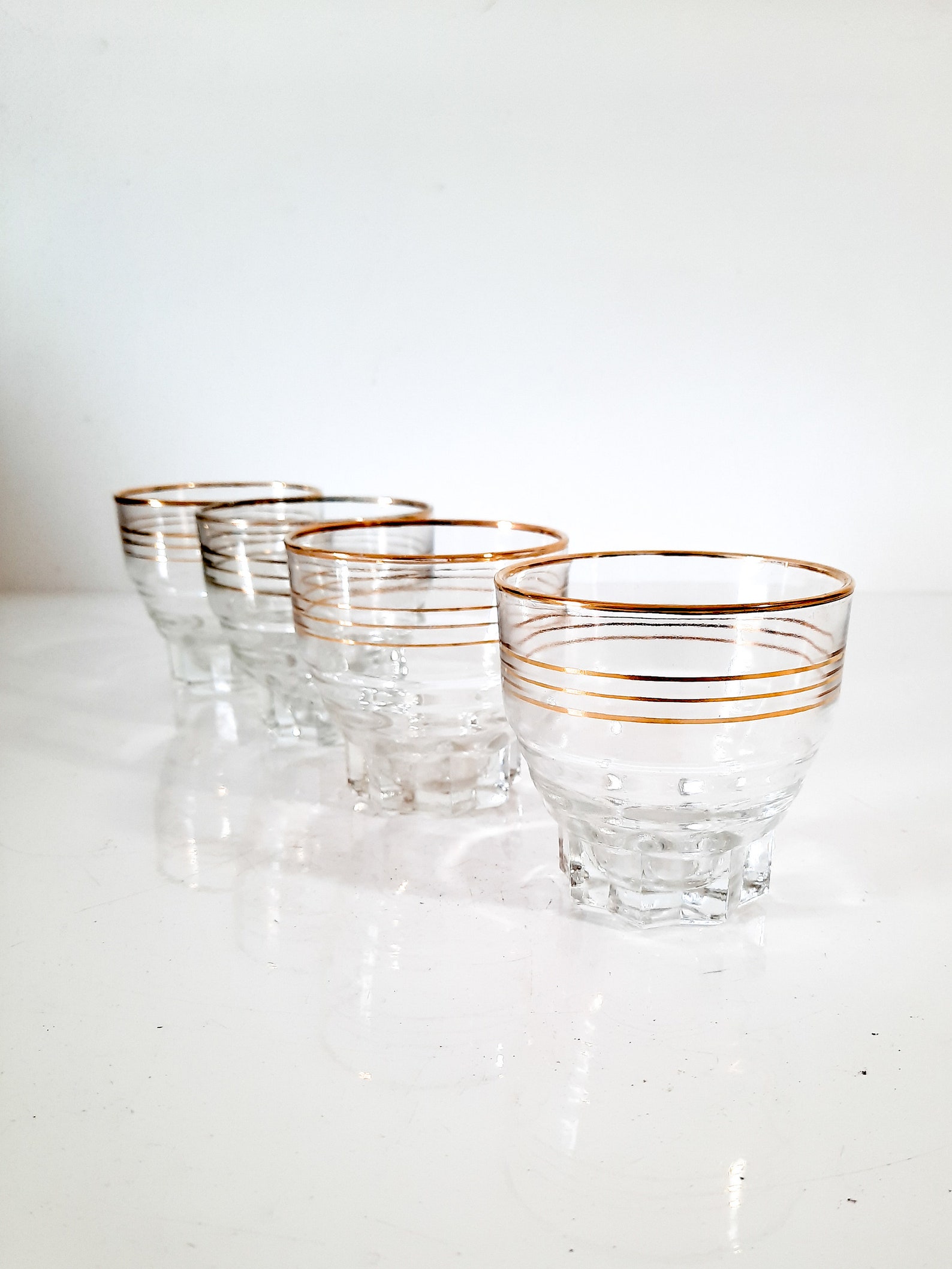 Gold Rimmed Glassware Vintage Gold Rim Drinking Glasses | Etsy