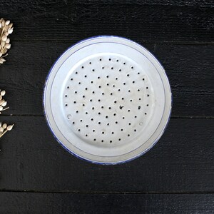 White Ceramic Draining Plate Vintage French Ironstone White Round ...