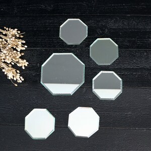 Art Deco Style Beveled Mirror Coasters, Set of 6 Elegant Drink Rests ...