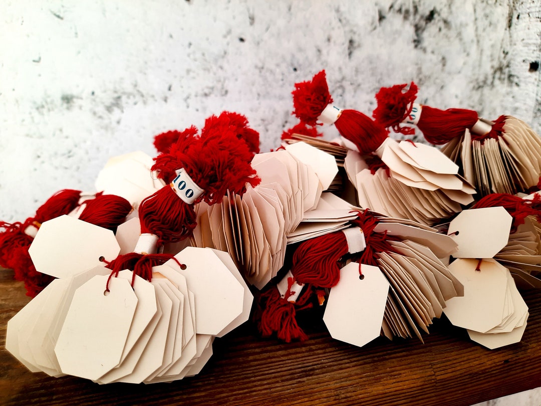 700 Small Primitive Vintage Hang Tags With String Tags, Red Hang Tags ...