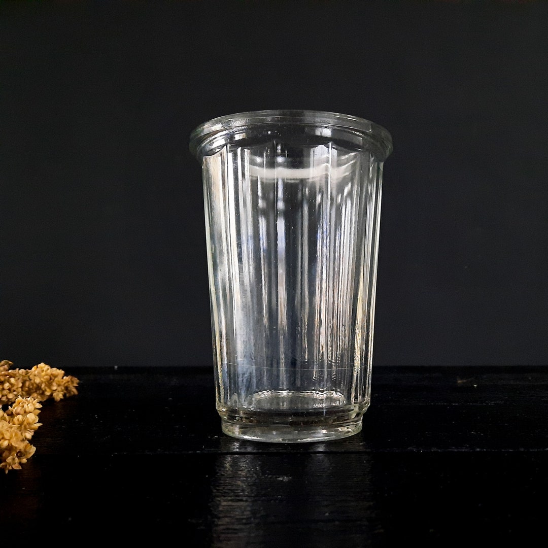 Tall Jelly Ribbed Glass Jar Vintage, French Antique Jam Pot Glass ...