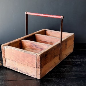 Large French Antique Handmade Rectangular Toolbox Wood, Cobbler Caddy ...