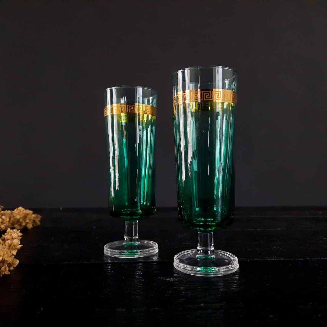Emerald Green Champagne Flutes Set of 2 LUMINARC Cavalier, Green ...