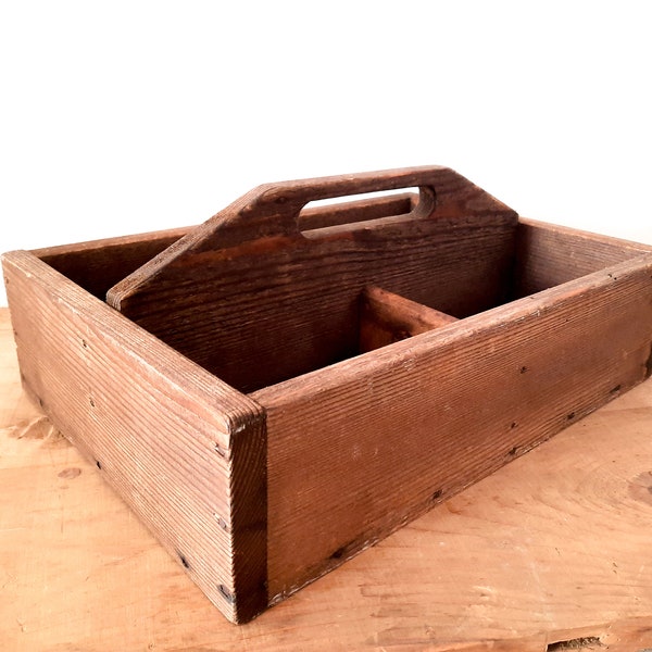 Antique Wooden Box With Handle - Etsy
