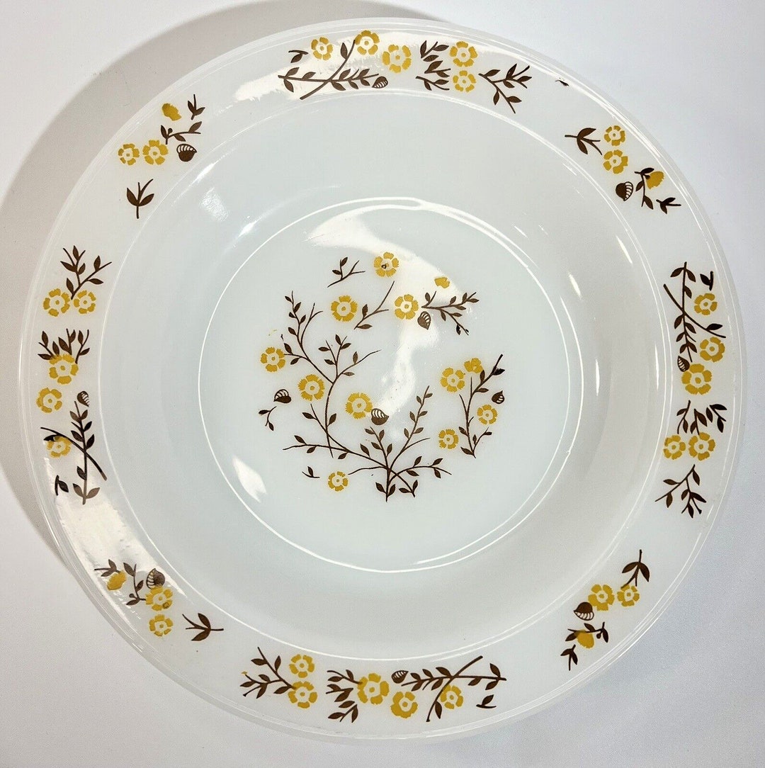 Vintage Vitrocrisa Pyr-o-rey Dynaware Yellow & Brown Flower - Etsy