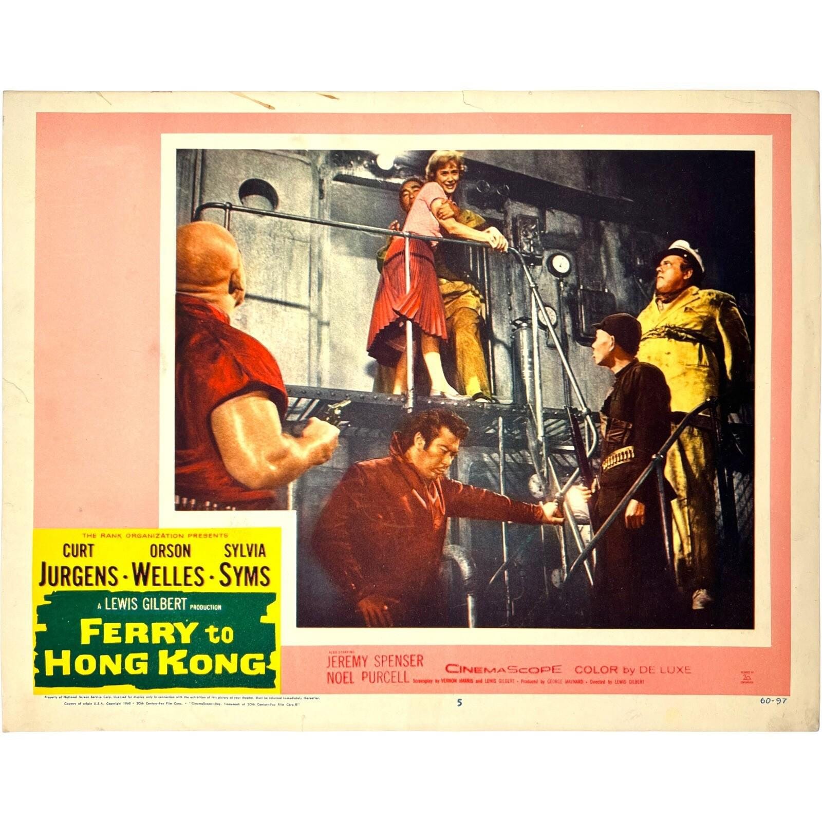 VTG 1960 20th Century Fox LOBBY CARD Ferry to Hong Kong Pirates ...
