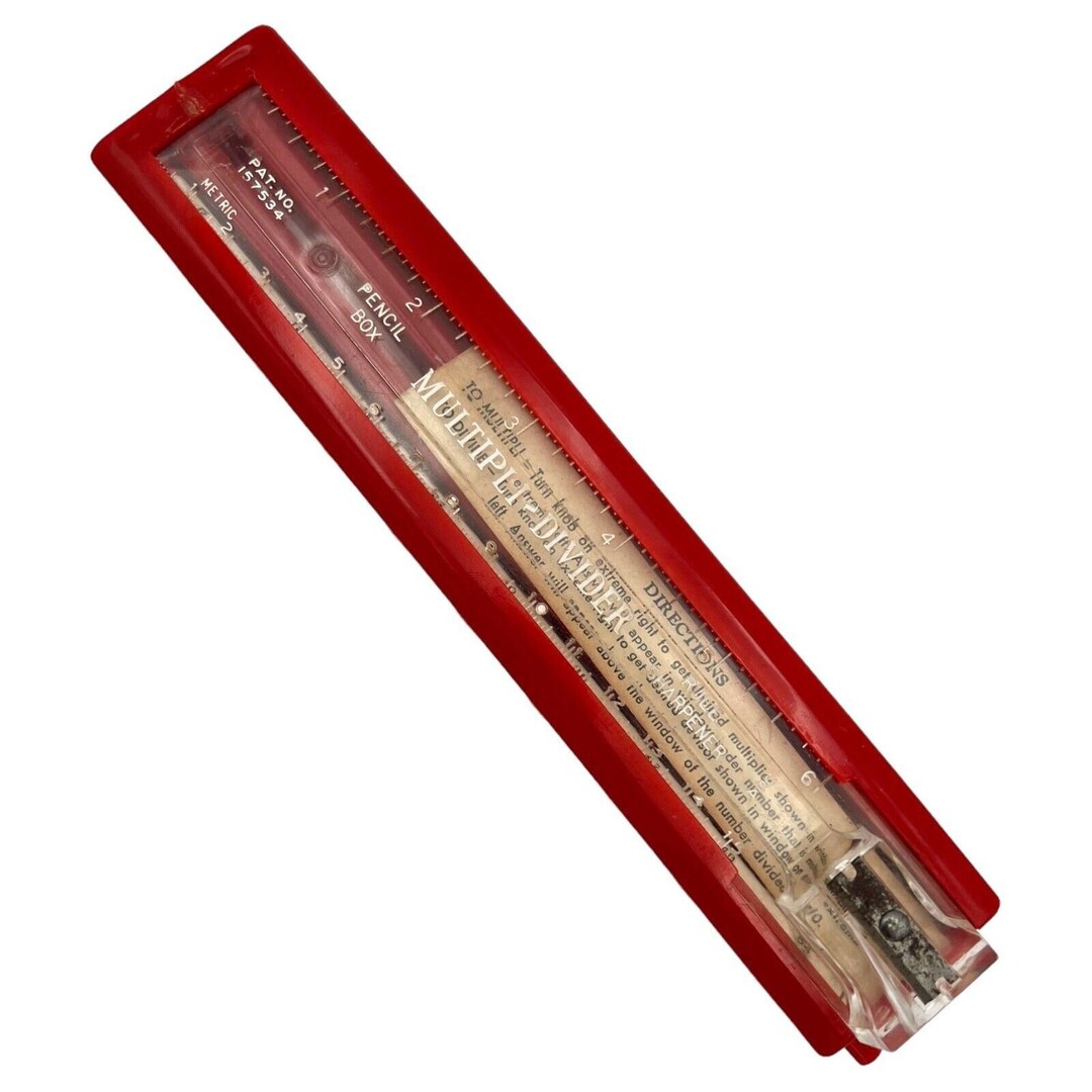 VTG 1950s Price Multipli-divider Ruler Sharpener All-in-one Set Red ...