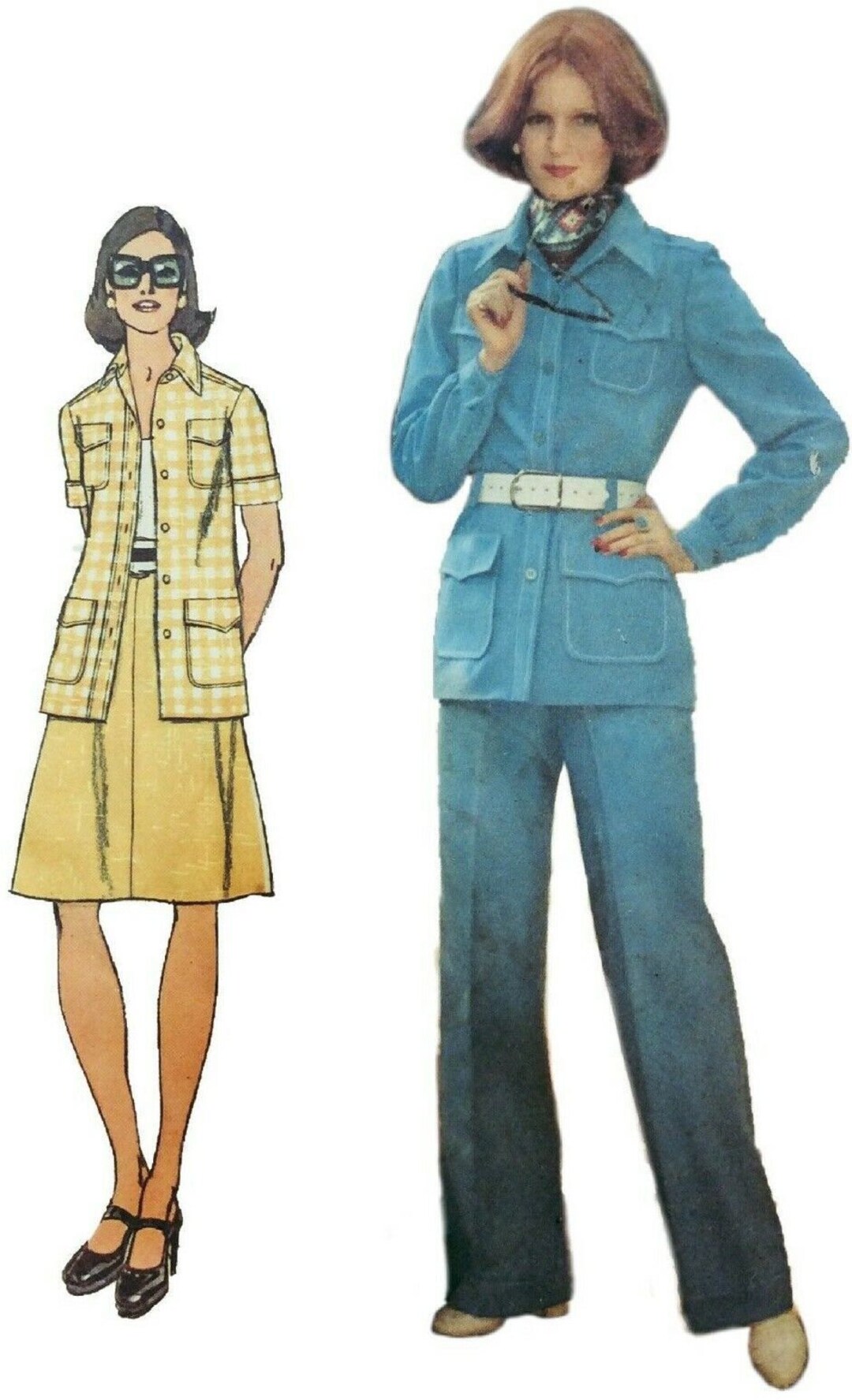 1973 Simplicity Sewing Pattern Misses Size 14 Shirt-jacket Skirt Pants ...