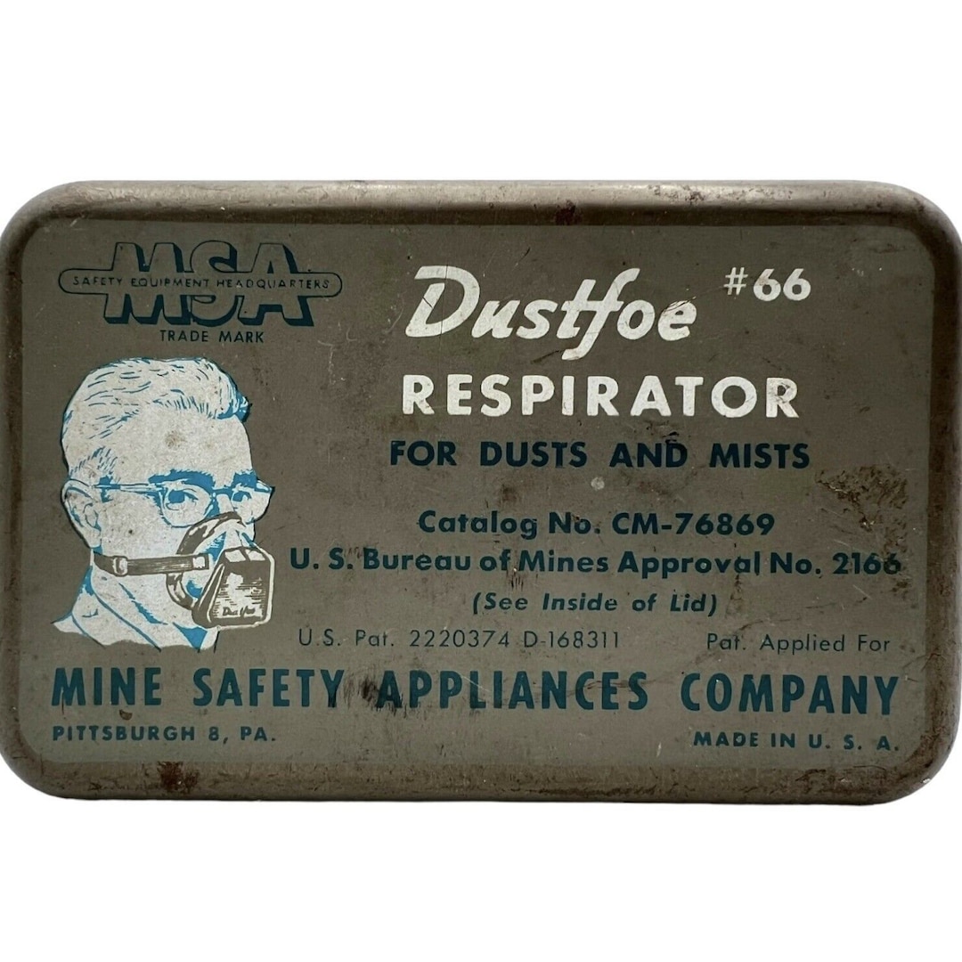 Vintage 1950s MSA Mine Safety Appliances Co Dustfoe Respirator 66 ...