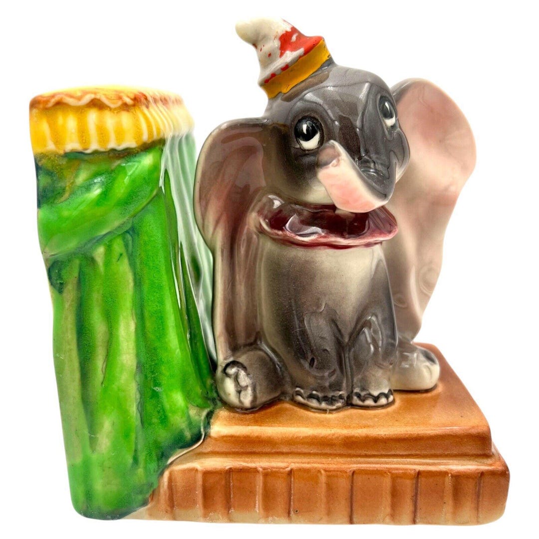VTG 1960s Made in Japan Disney DUMBO Ceramic Bookend Anthropomorphic ...
