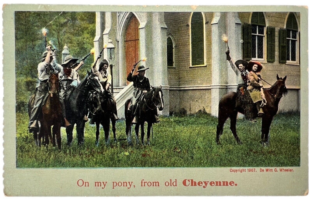 Antique Postcard ©1907 De Witt C Wheeler on My Pony From Old Cheyenne ...
