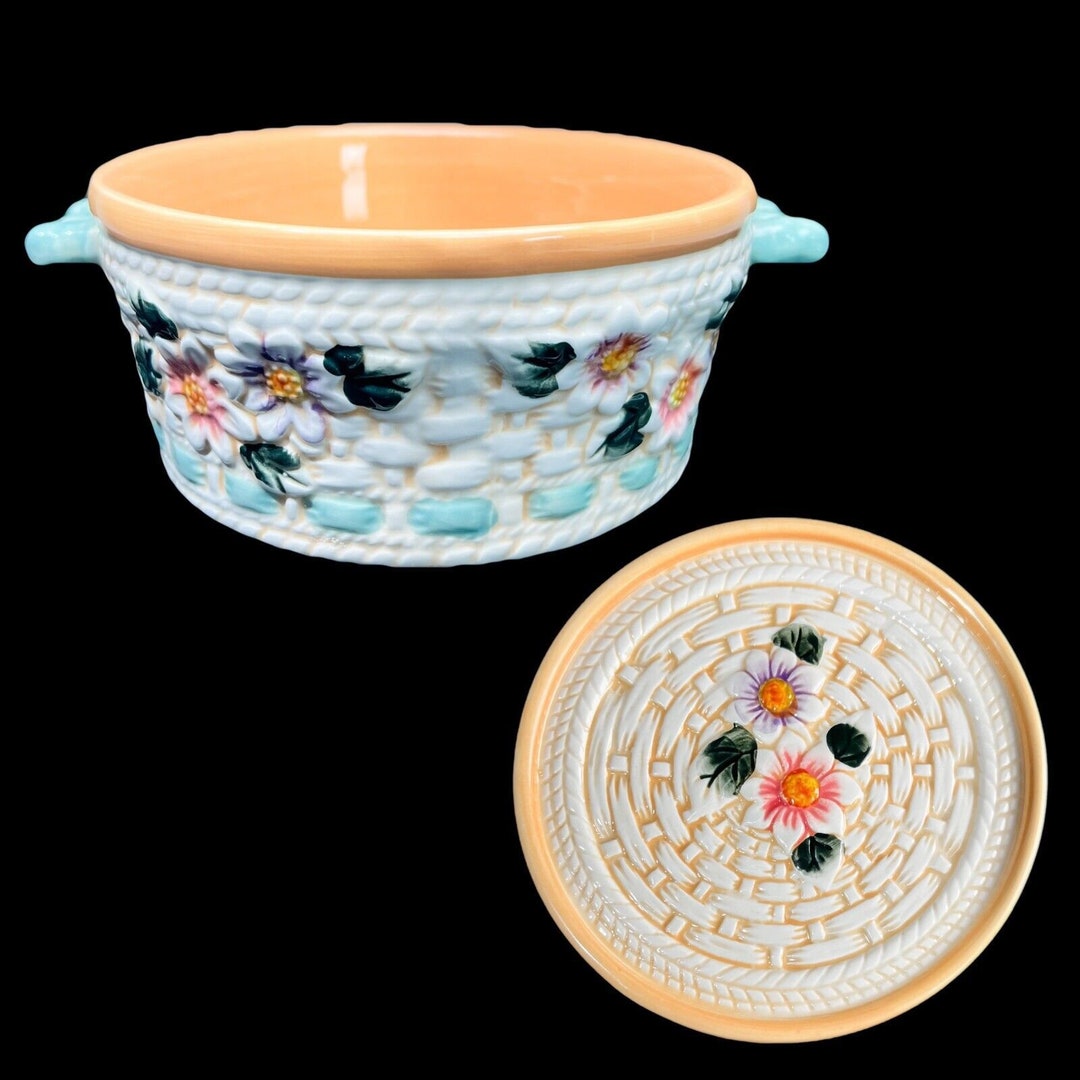 Temp-tations Presentable Ovenware by Tara Ribbons and Rattan 1QT Dish ...