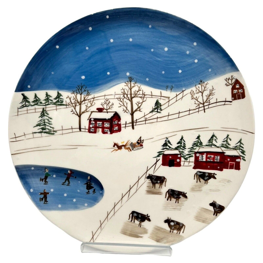 VTG 1998 Bath & Body Works Grandma Beaty Thomas Art Dinner Plate Winter ...
