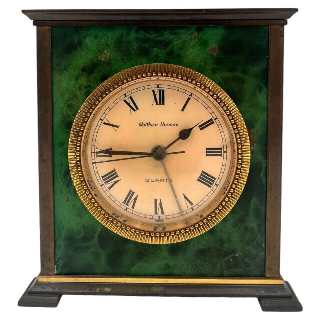 Vintage 1980s Swiss Matthew Norman Desk Clock KUNDO Quartz Movement Brass Case - Etsy