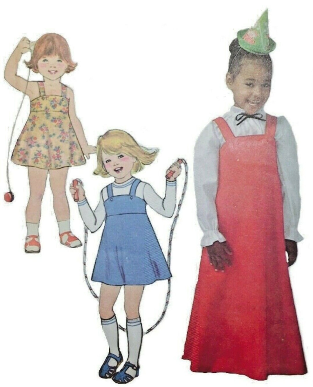 Vintage ©1977 Simplicity Sewing Pattern Child's Size 3 Dress or Jumper ...