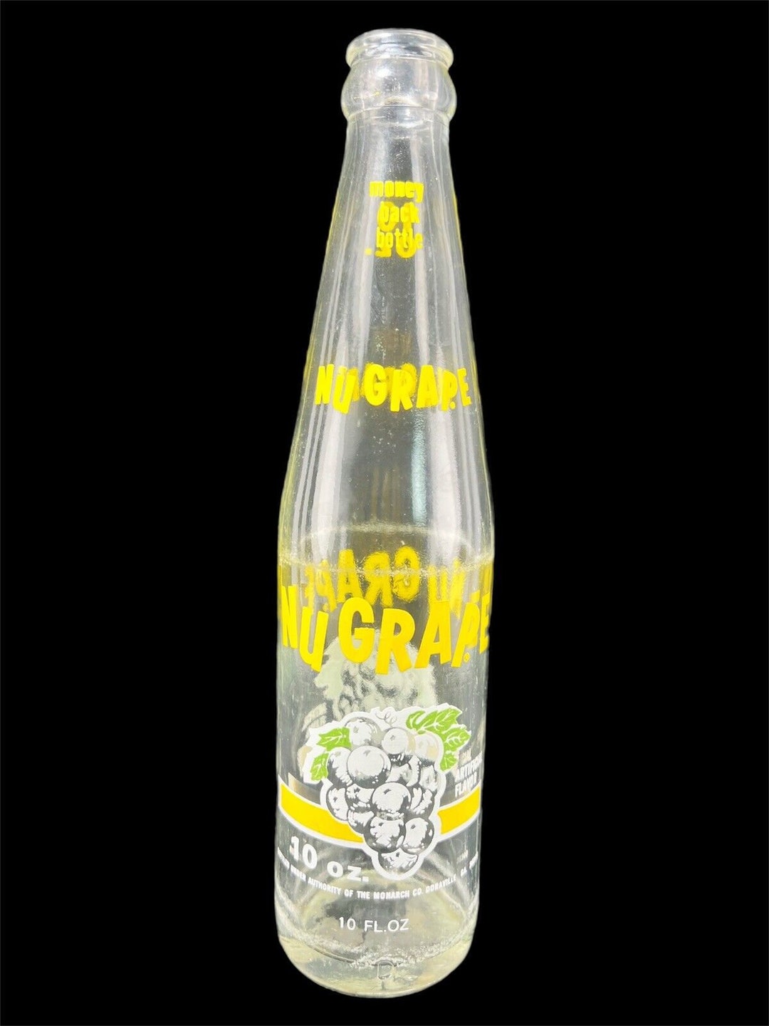 Vintage Monarch Nugrape Soda Bottle Laurens Glass Works Clear - Etsy