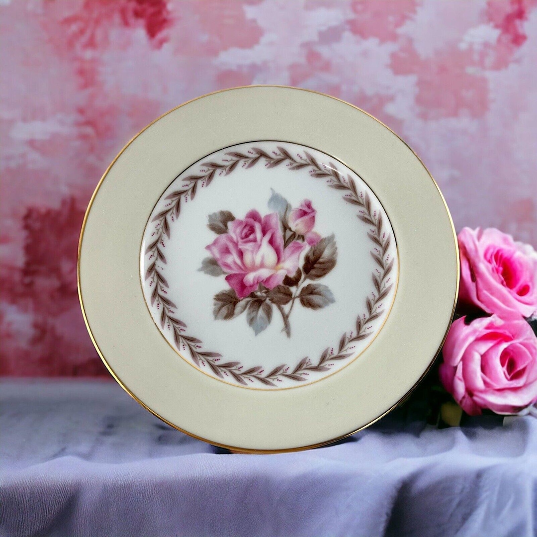 VTG 1950s Noritake Nippon Toki Kaisha Bread & Butter Plate Pink Stem ...