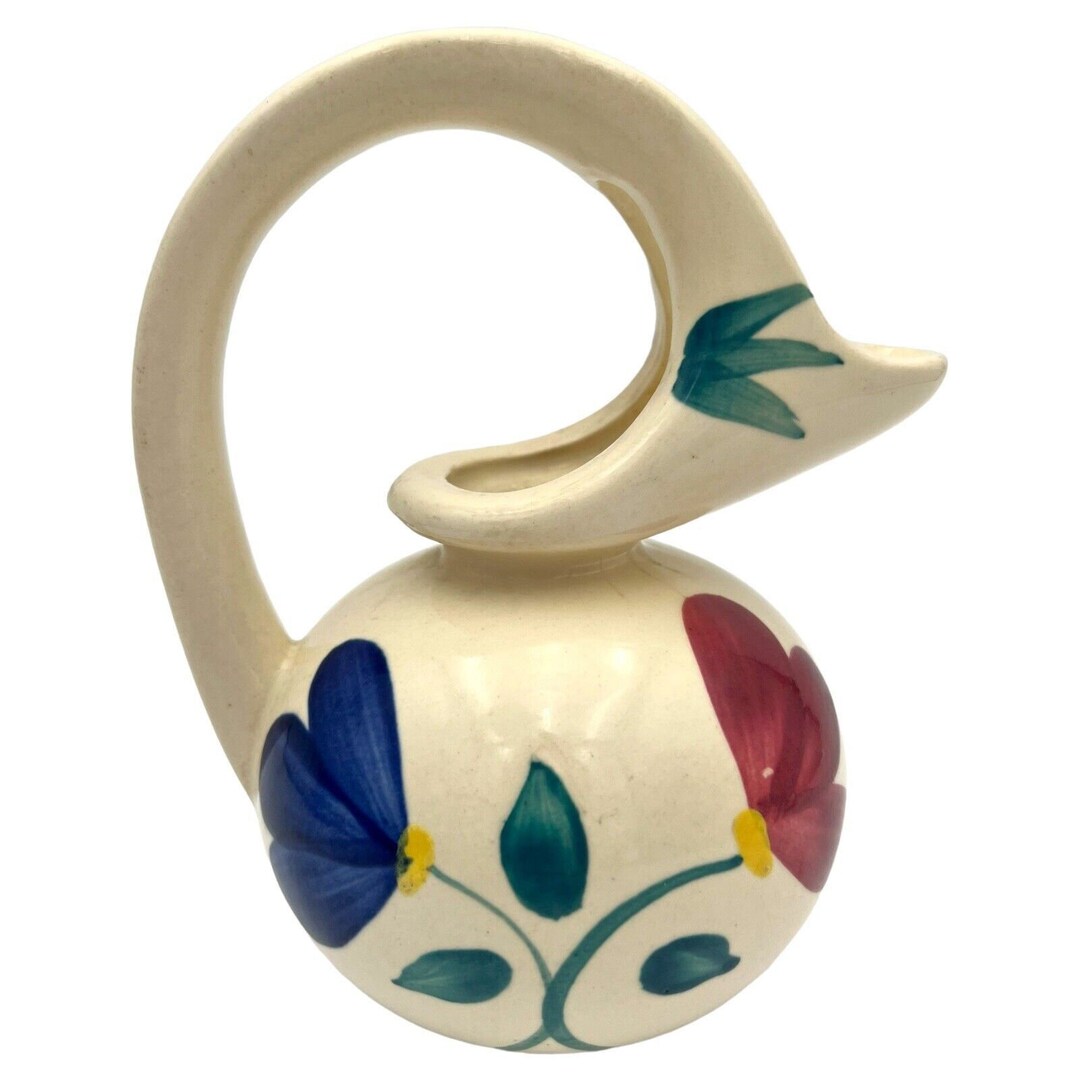 Vintage 1950s Purinton Pottery Honey Jug PETALS Hand Painted Floral ...