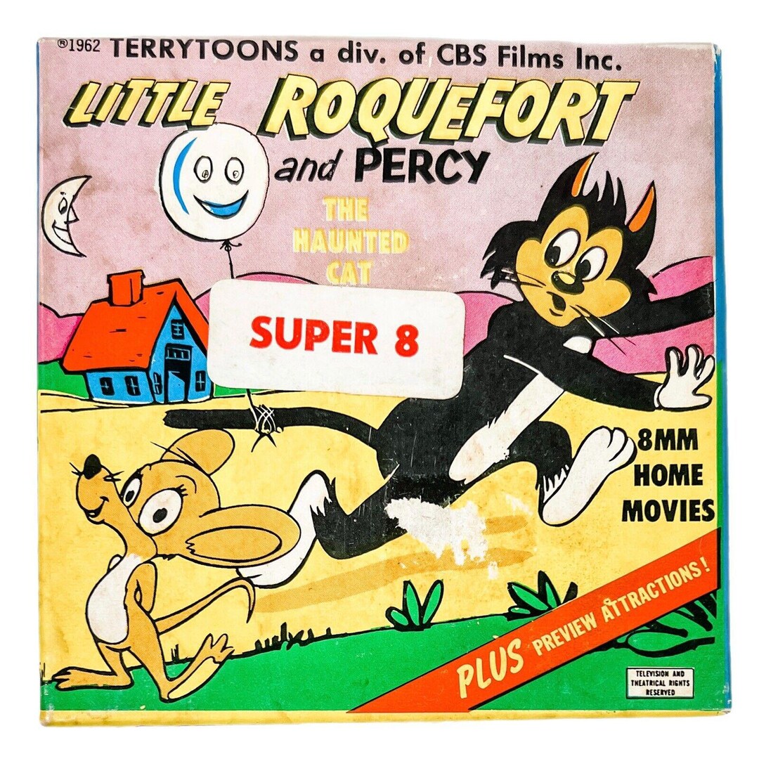 Vintage ©1962 Terrytoons CBS Little Roquefort & Percy Super 8 Haunted ...