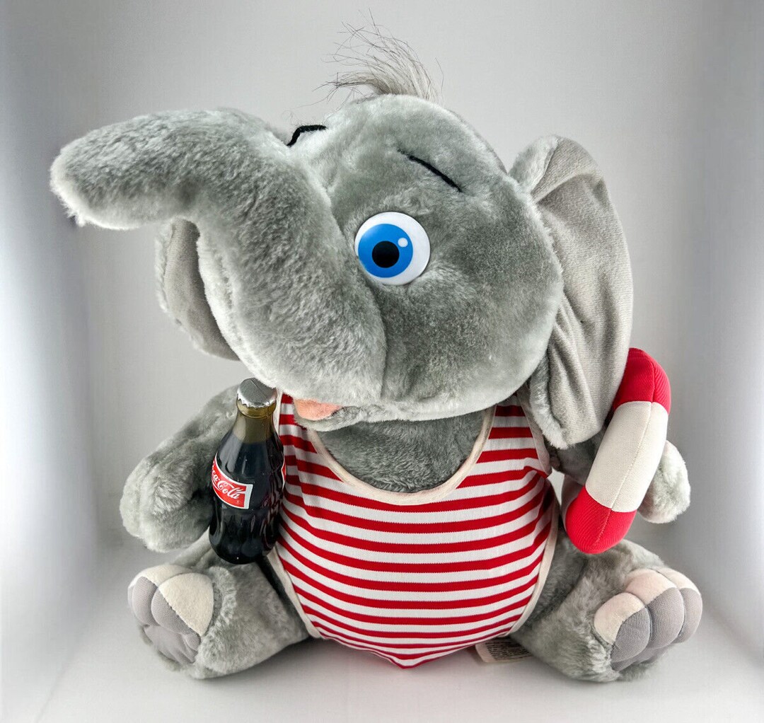 VTG ©1993 Coca-cola Plush Collection Elephant Drinking Coke Bottle ...